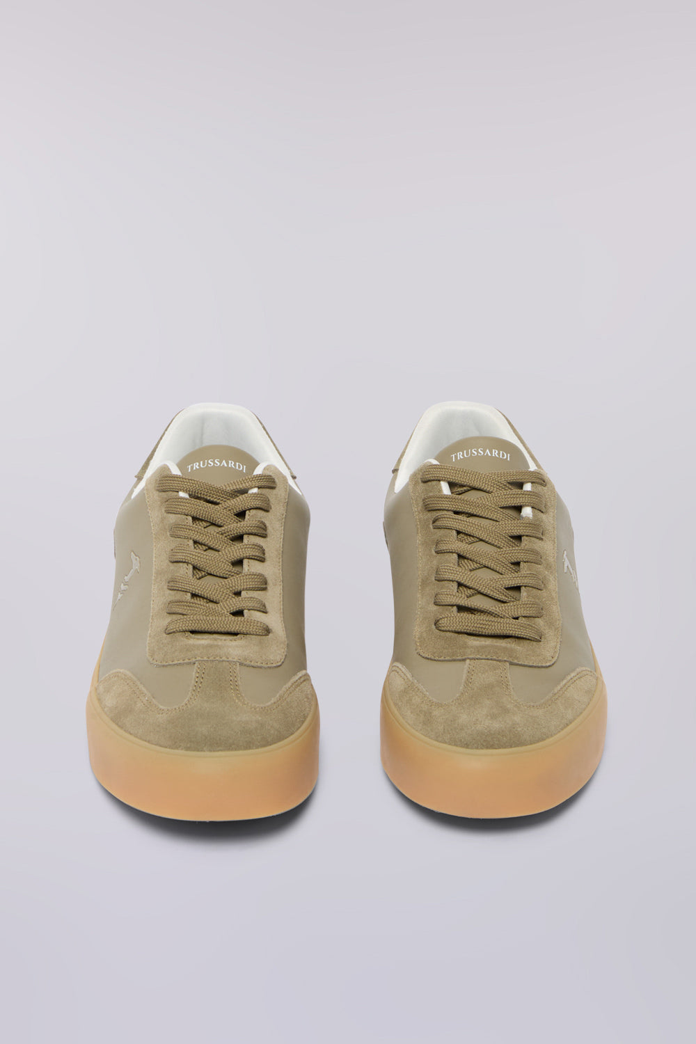 Vulcanised leather and suede trainers – Trussardi